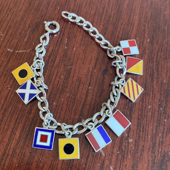 Jewelry | Vintage Sterling Nautical Code Of Signals Flag Bracelet ...